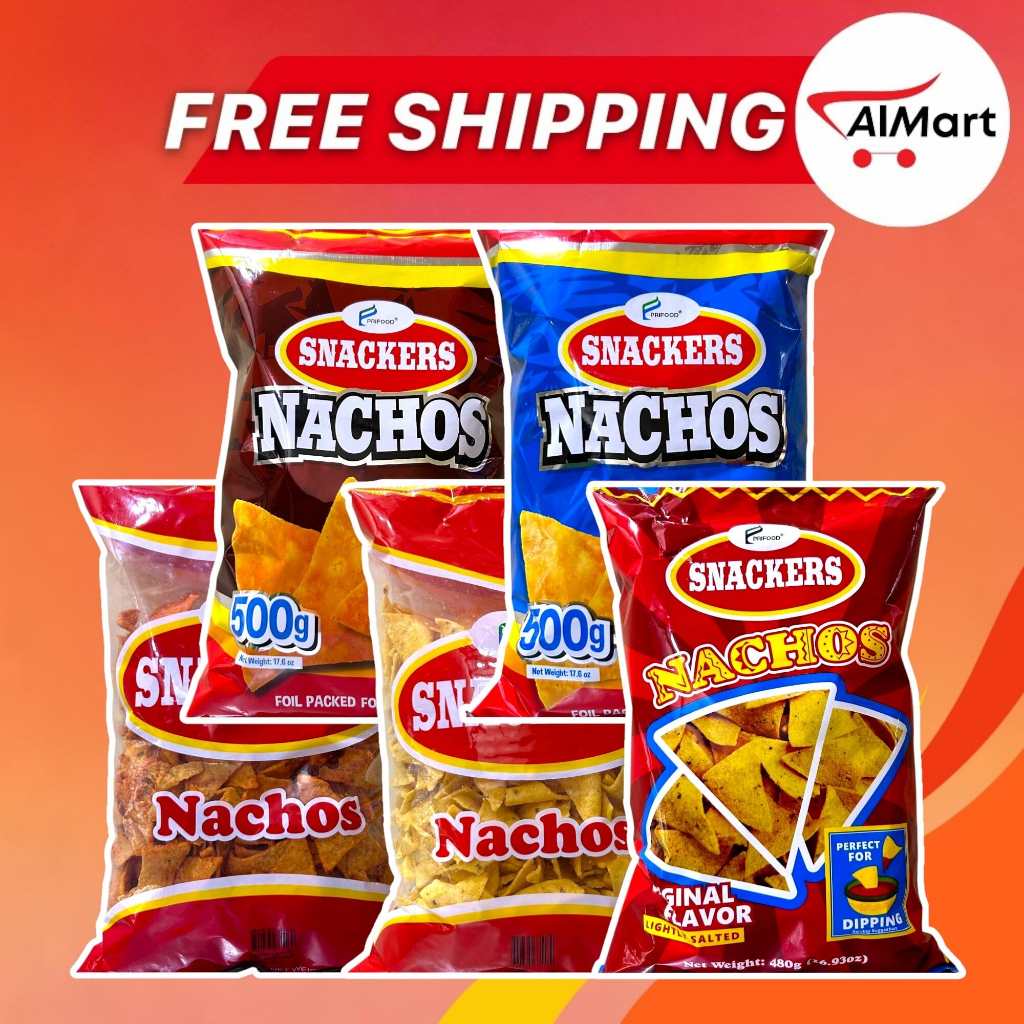SNACKERS NACHOS (CHEESE, BBQ, LIGHTLY SALTED) (2 x 500 GRAMS EACH ...