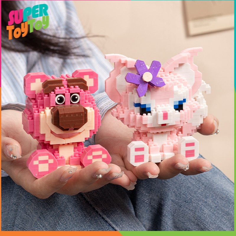 Mini Building Blocks Toys Cartoon Series Lotso Kuromi Linabell ...