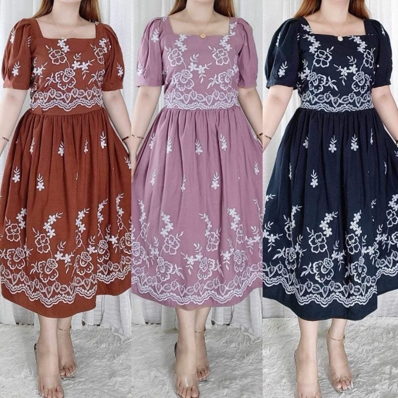 Plus Size Senepa Eyelet Dress (Best fit for XLarge Frame) | Shopee ...