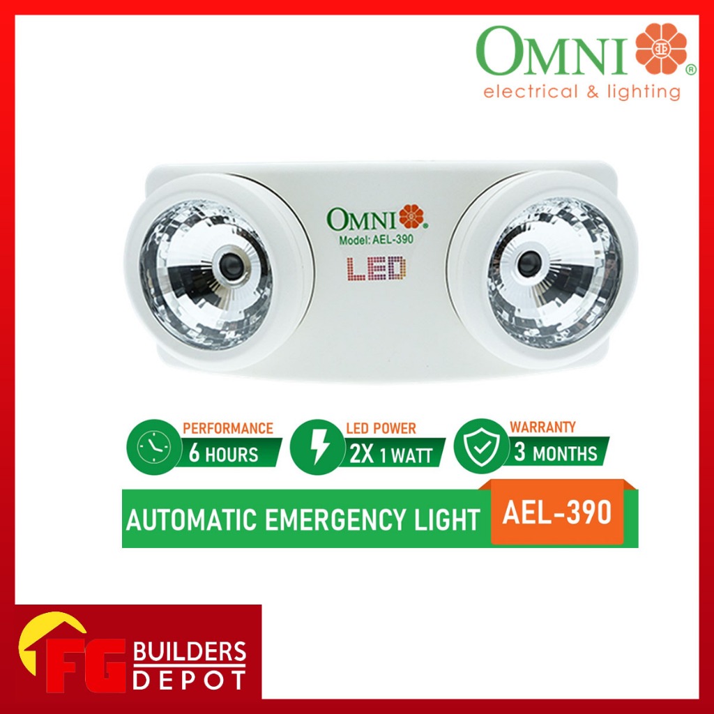 OMNI LED SWIVEL HEAD AUTOMATIC EMERGENCY LIGHT AEL 390 | Shopee Philippines