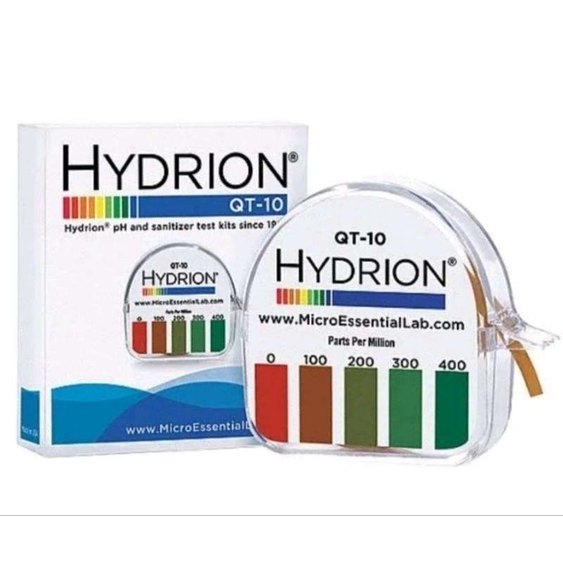 Hydrion 0-400 ppm QT-10 Quat Check Test Strips Paper with Dispenser ...