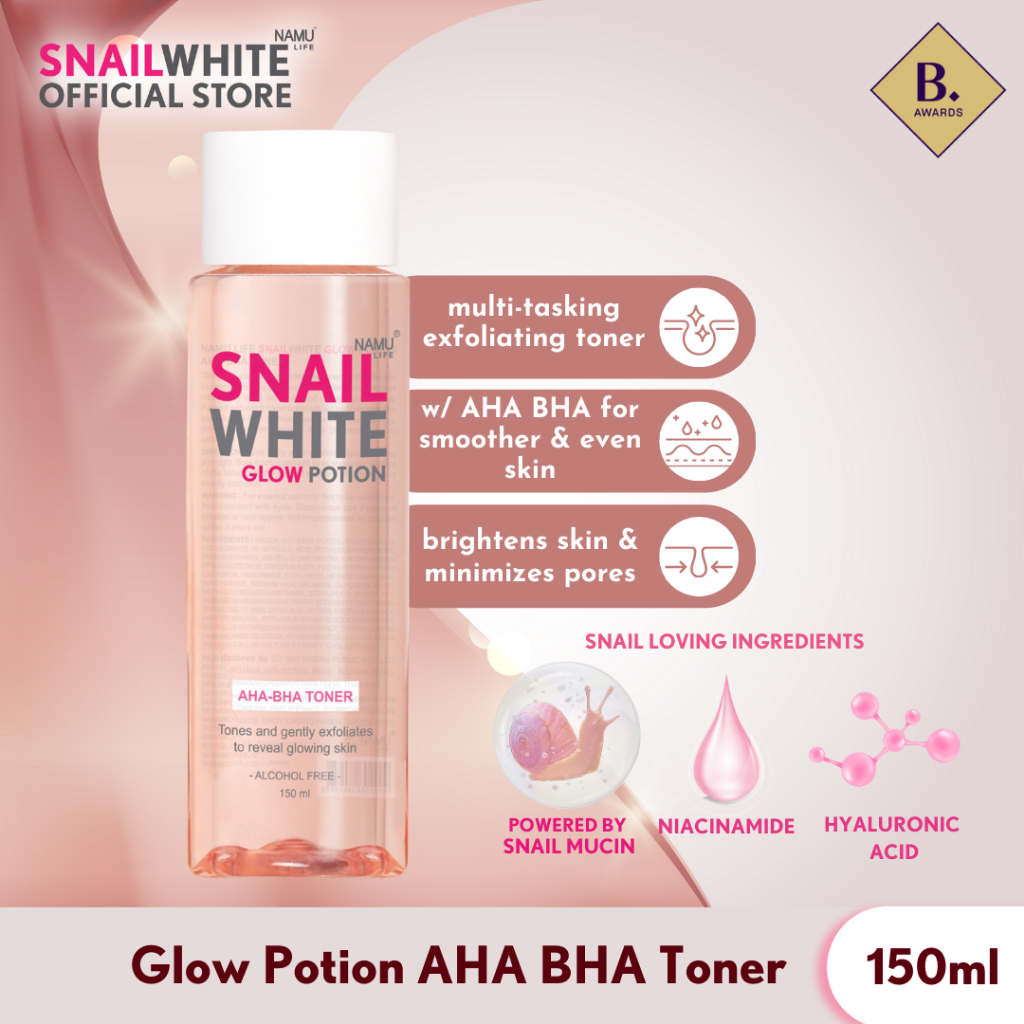 SNAILWHITE Glow Potion AHA·BHA Toner 150ml | Shopee Philippines