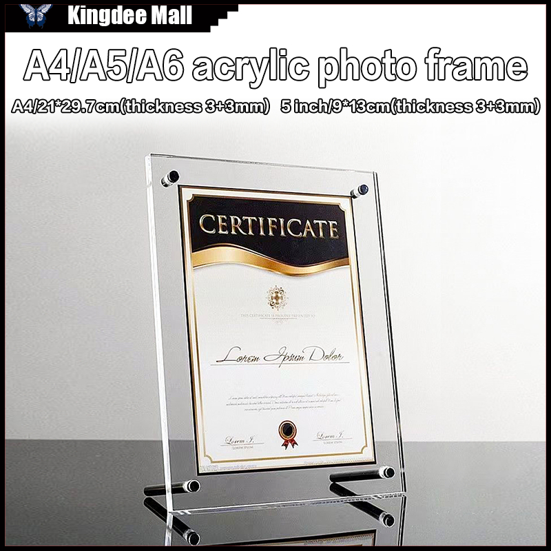 A4/5inch Acrylic Photo Frame Poster Display Stand Certificate Document ...