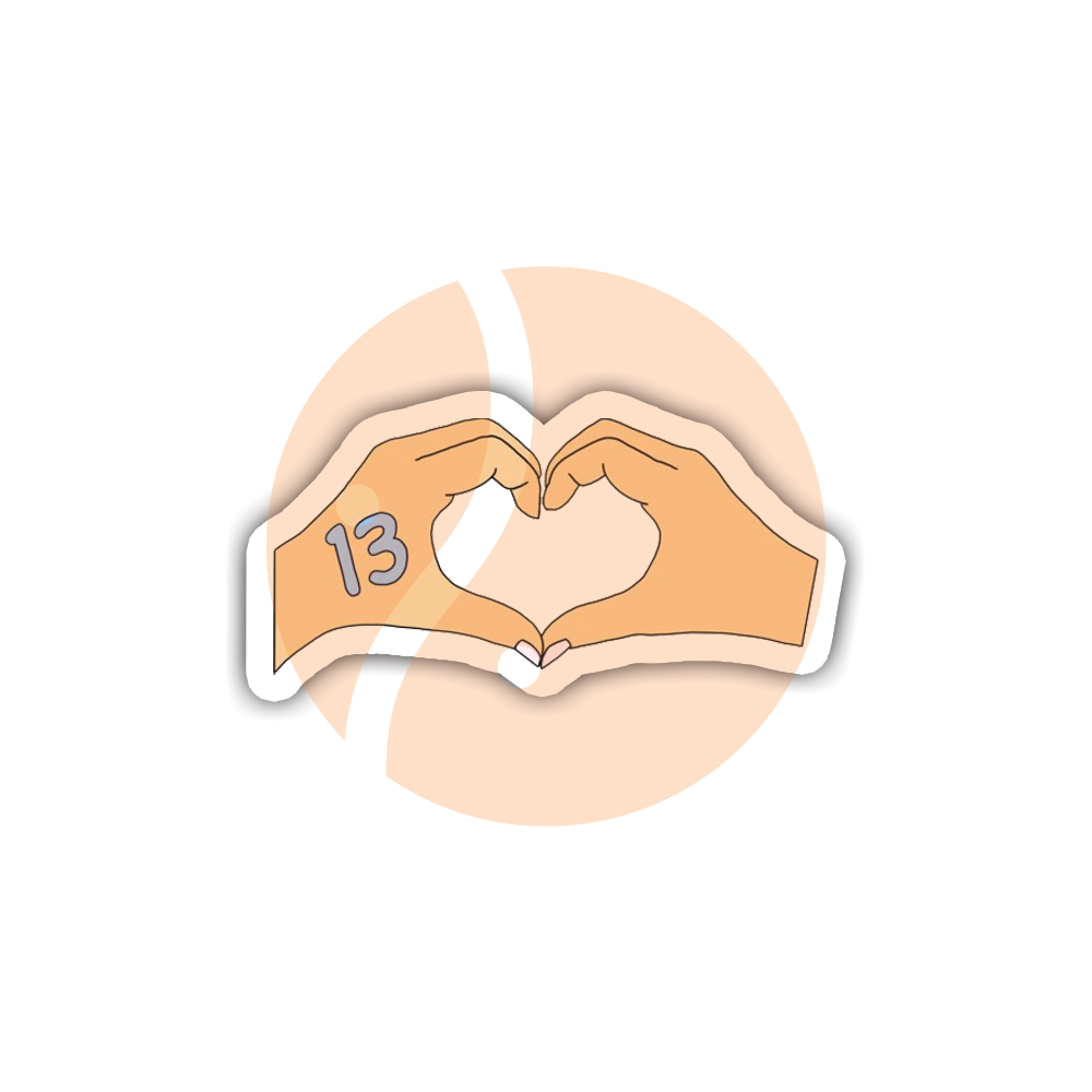 13 Hand Heart Sign Sticker | 2" Long | Matte Glossy | Waterproof ...