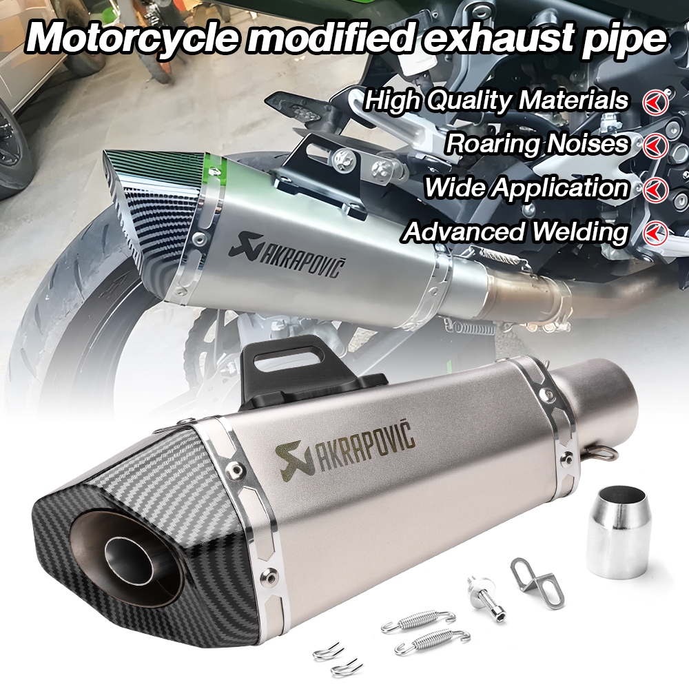 Spot 38-51mm Akrapovic Slant Exhaust Pipe Premium Stainless Steel ...