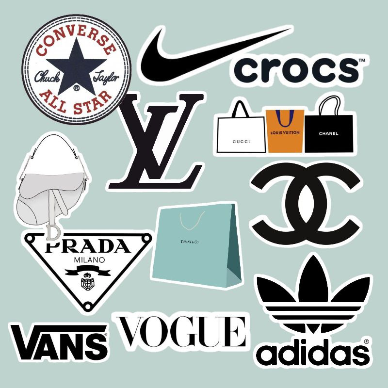 Clothing Brands Stickers | Vinyl Matte Laminated Waterproof and ...