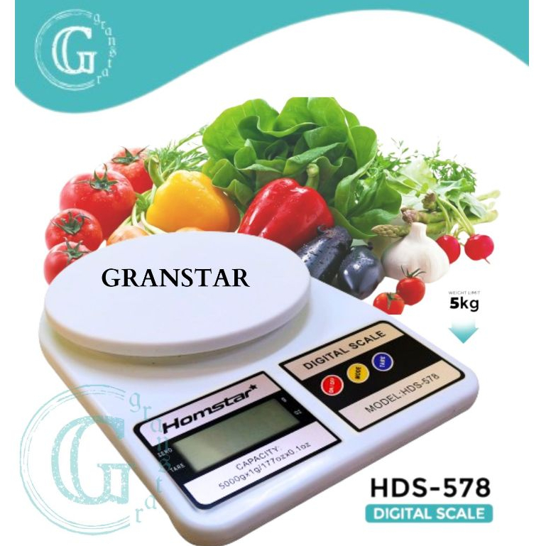 Digital LCD Electronic Timbangan Kitchen Weighing Scale 5kg Portable ...