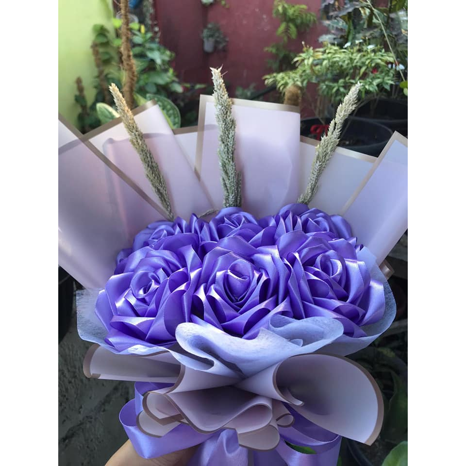 6pcs. Handmade Satin Rose Bouquet | Shopee Philippines