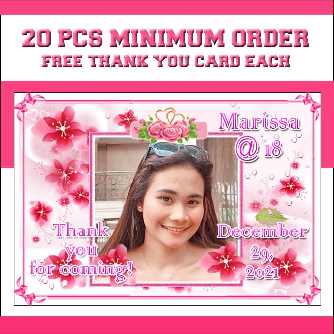 DEBUT PINK FreeLayout Personalized Ref Magnet Souvenir Giveaways (20PCS ...