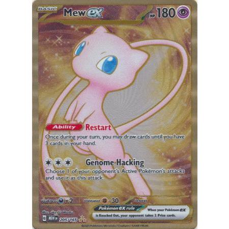 Mew ex - 205/165 - METAL GOLD Promo Pokemon Promo Cards | Shopee ...
