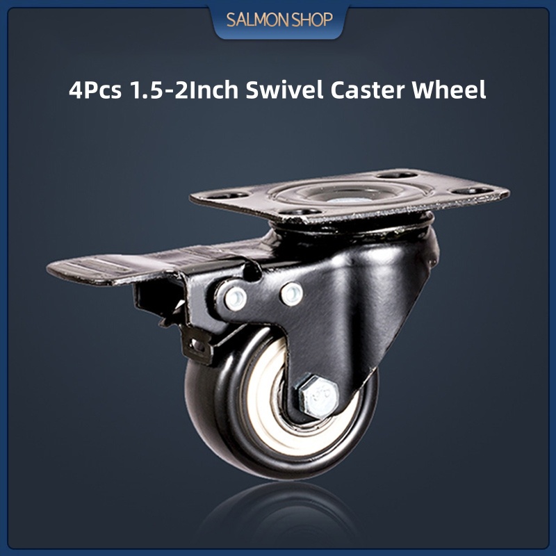 4Pcs 1.5-2Inch Caster Wheels Gold Diamond Swivel Wheel PVC Swivel ...