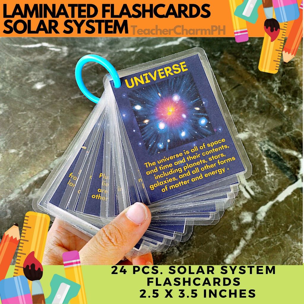 SOLAR SYSTEM Laminated Educational Flashcards | Shopee Philippines