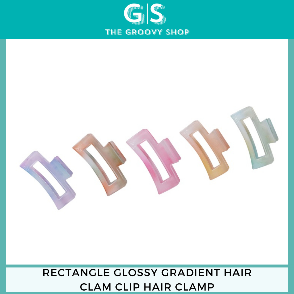 Joy Fashion Rectangle Glossy Gradient Hair Clam Clip Hair Clamp ...