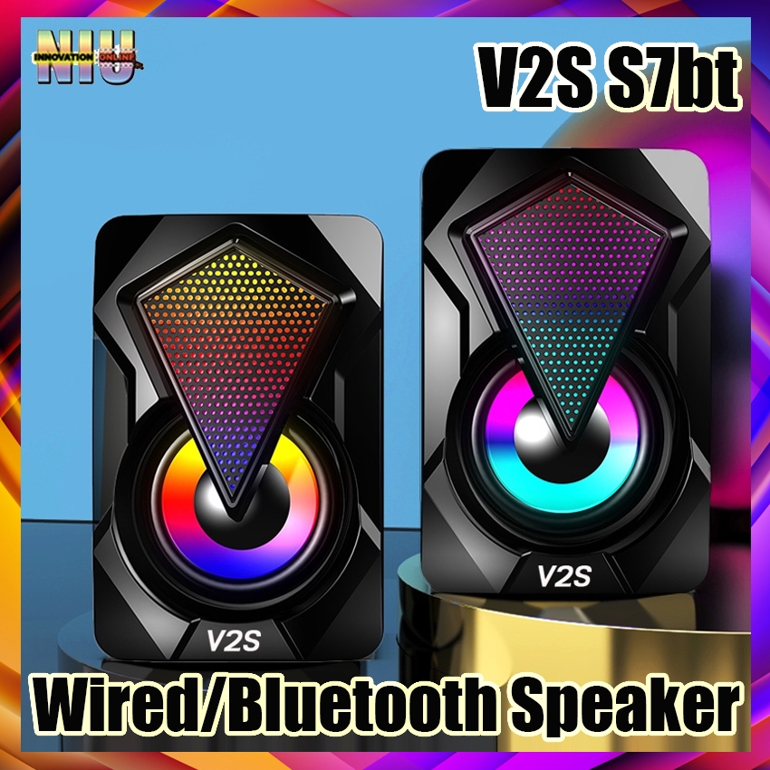 V2S S7/S6bt RGB Speaker Desktop Laptop Mobile Phone USB Audio Mini ...