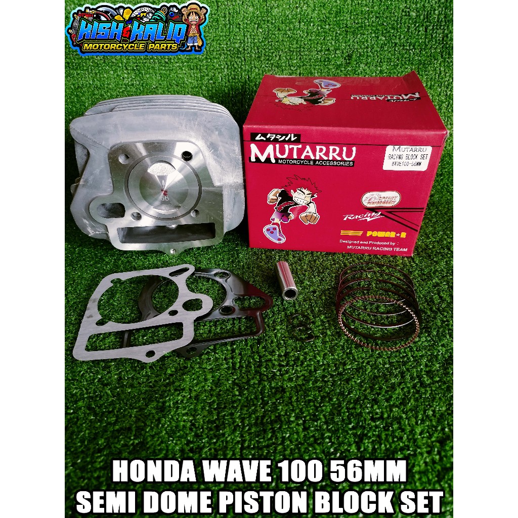 MUTARRU CYLINDER BLOCK SET FOR HONDA WAVE 100 56MM SEMI DOME PISTON ...