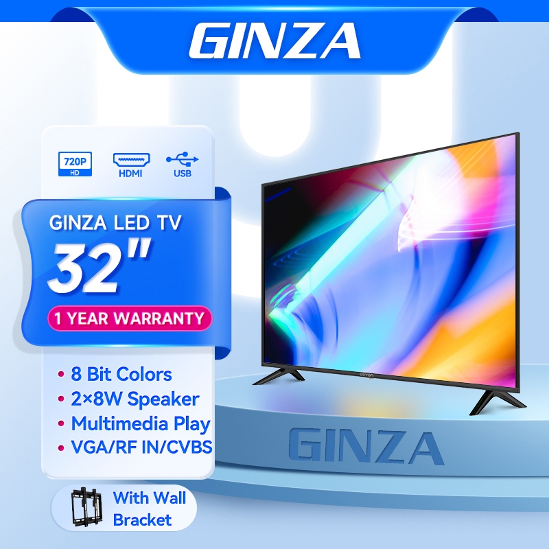 GINZA 32inch Smart TV / LED TV Ultra-slim Frameless LED TV Multiport HDMI AV VGA USB | Shopee ...