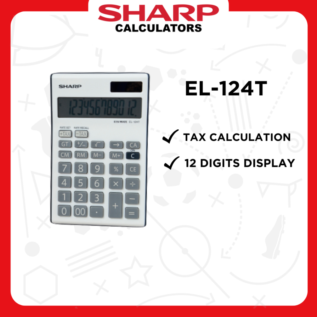 Sharp Semi Desktop Calculators EL-124T Gray | Shopee Philippines