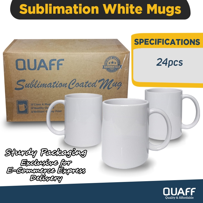 (Promo)（24pcs/box）QUAFF Coated White Mug 11OZ | Shopee Philippines