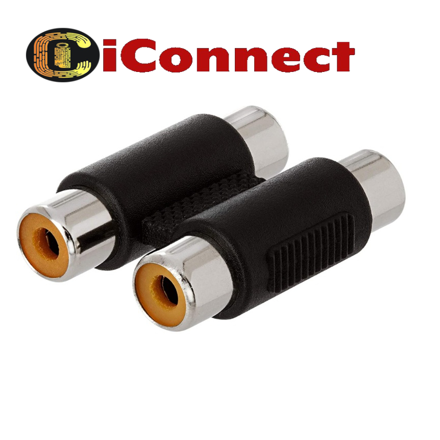 DUAL RCA JOINER COUPLER PLUG SINGLE RCA FEMALE TO FEMALE AUDIO VIDEO AV ...