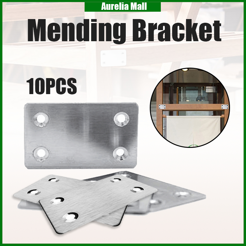 10Pcs Stainless Steel Mending Bracket Plate Straight Bracket Mending ...