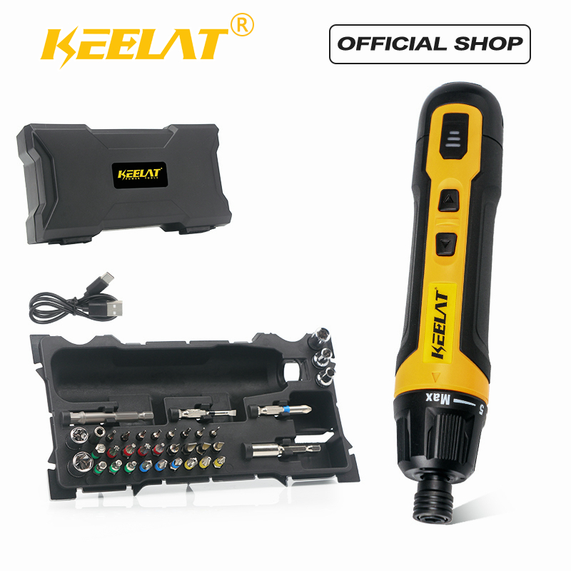 KEELAT Mini Cordless Screwdriver Set 42Pcs USB Charging Electric Hand ...