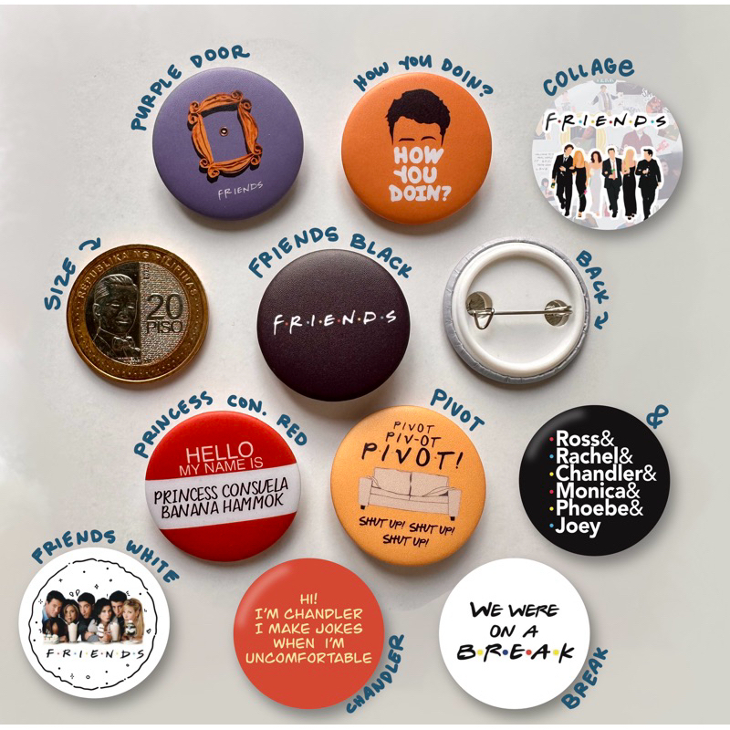 1.25” Friends Button Pin | Shopee Philippines