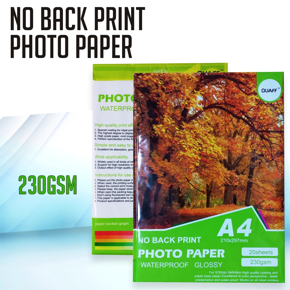 QUAFF No Back Print Photo Paper A4 Size (20 sheets / pack) | Shopee ...