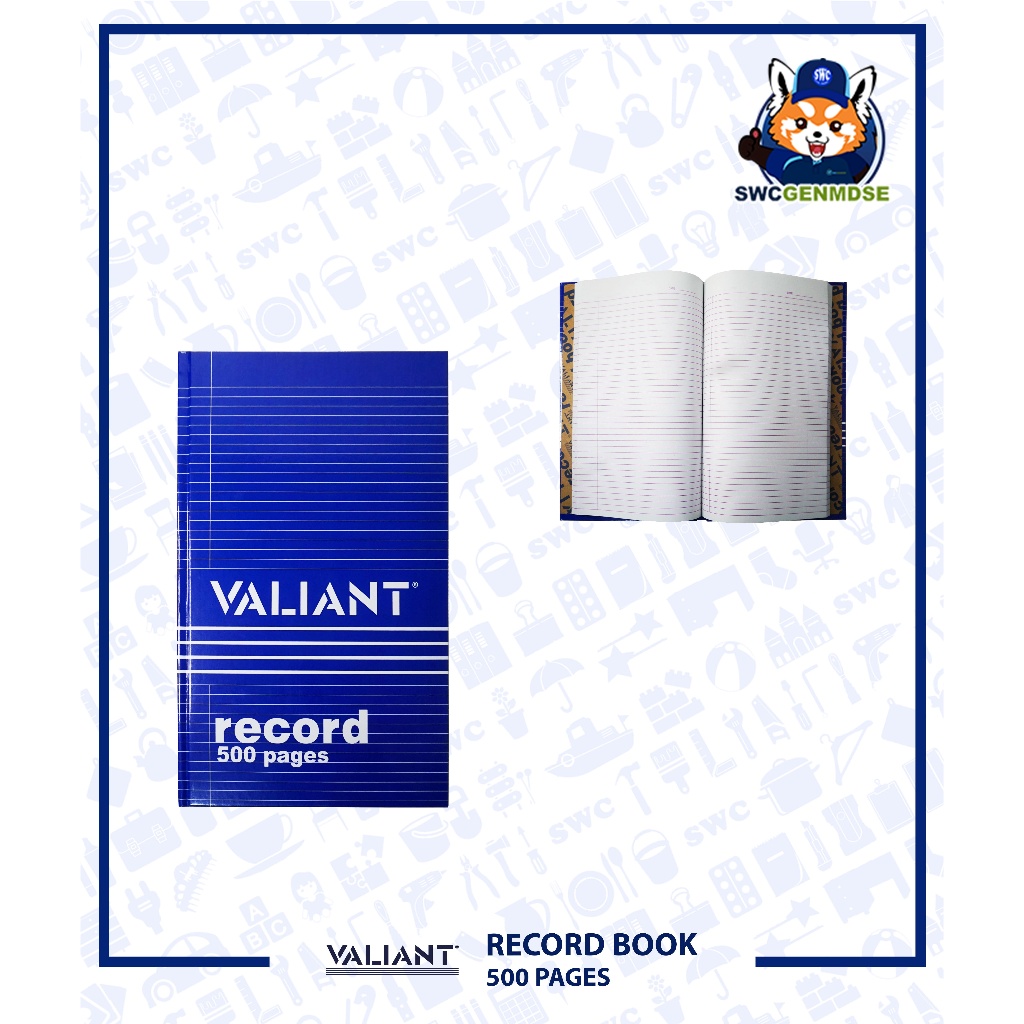 VALIANT Record Book | Junior Record Book | Log Book | 150 - 500 PAGES ...