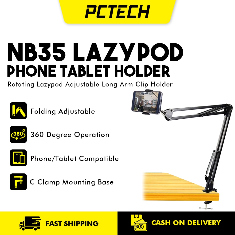 Popcorn NB35 Adjustable Microphone Suspension Boom Scissor Arm Stand ...