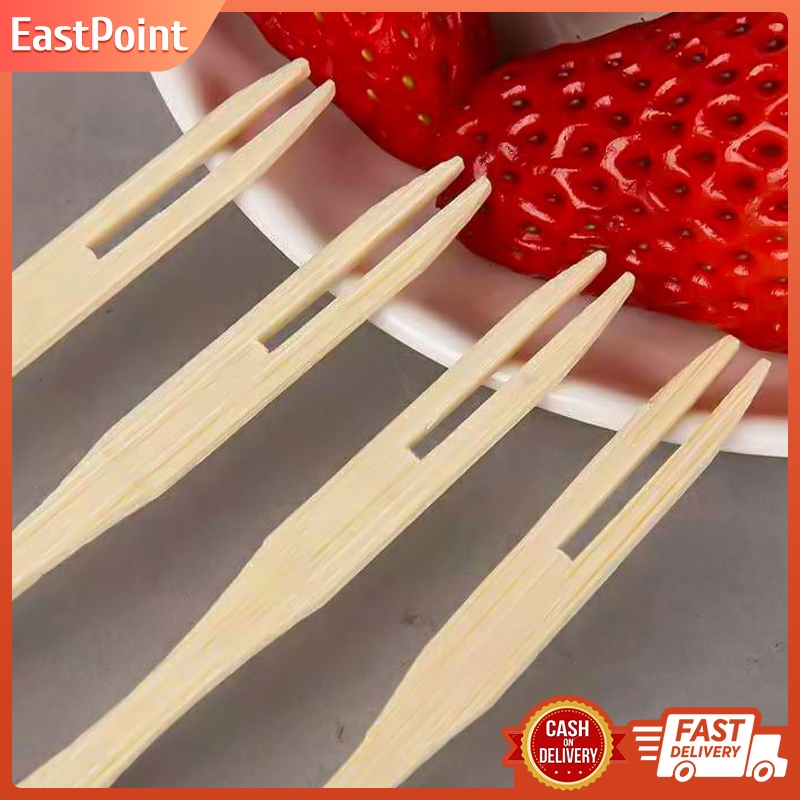 Bamboo Mini Fork Toothpick 100 pcs (Siomai, Takoyaki, Cocktail ...