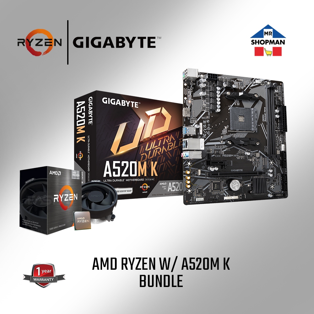 AMD Ryzen 4350G / 4650G / 5600G w/ Gigabyte A520M K V2 Motherboard ...