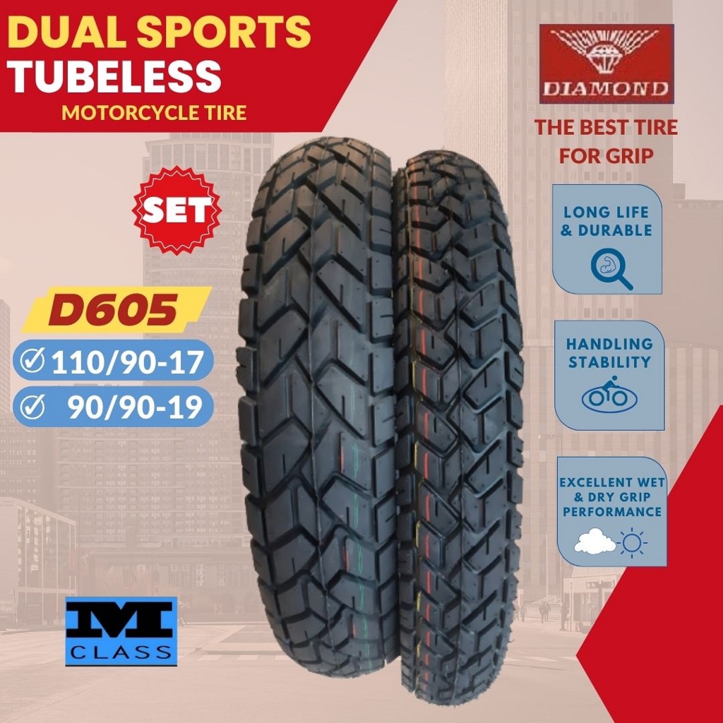 SET R17/19 D605 DUAL SPORTS MC TIRE FOR HONDA XR150L, XR15,, XTZ150 ...
