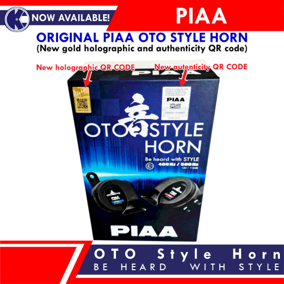 ORIGINAL PIAA OTO STYLE HORN (New gold holographic and authenticity qr code) | Shopee Philippines