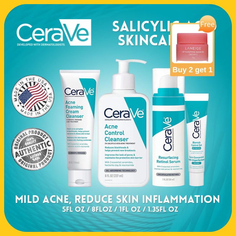 Cerave Acne Control Cleanser Acne Gel Face Wash Foaming Cream