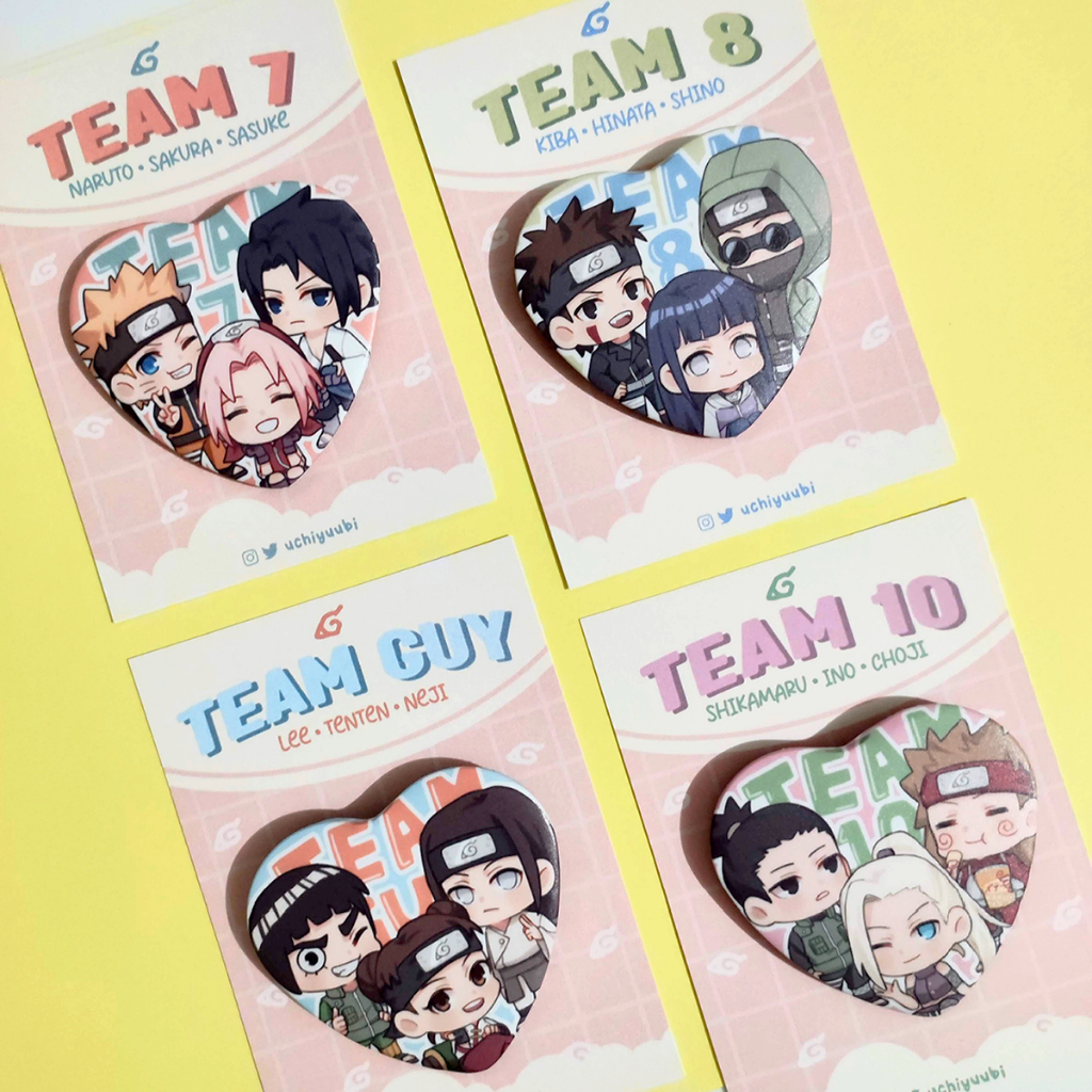 Naruto Team Heart Button Pins Badges | Shopee Philippines