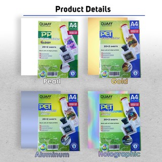 Quaff A4 Size PP Pearl Sticker PET Aluminum Label Stickers Inkjet 20 ...
