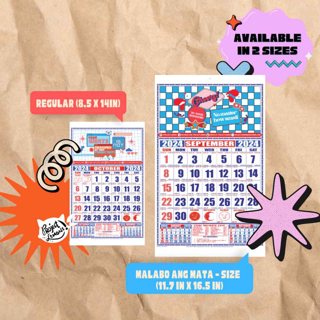 Project Lemons - 2024 Classic Pinoy Calendar | Wall Calendar | Shopee ...