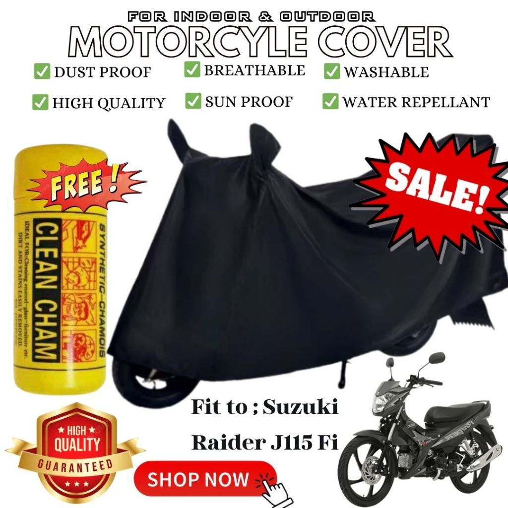Motorcycle Cover for Suzuki Raider j115 Fi w/Chamois Waterproof Protect ...