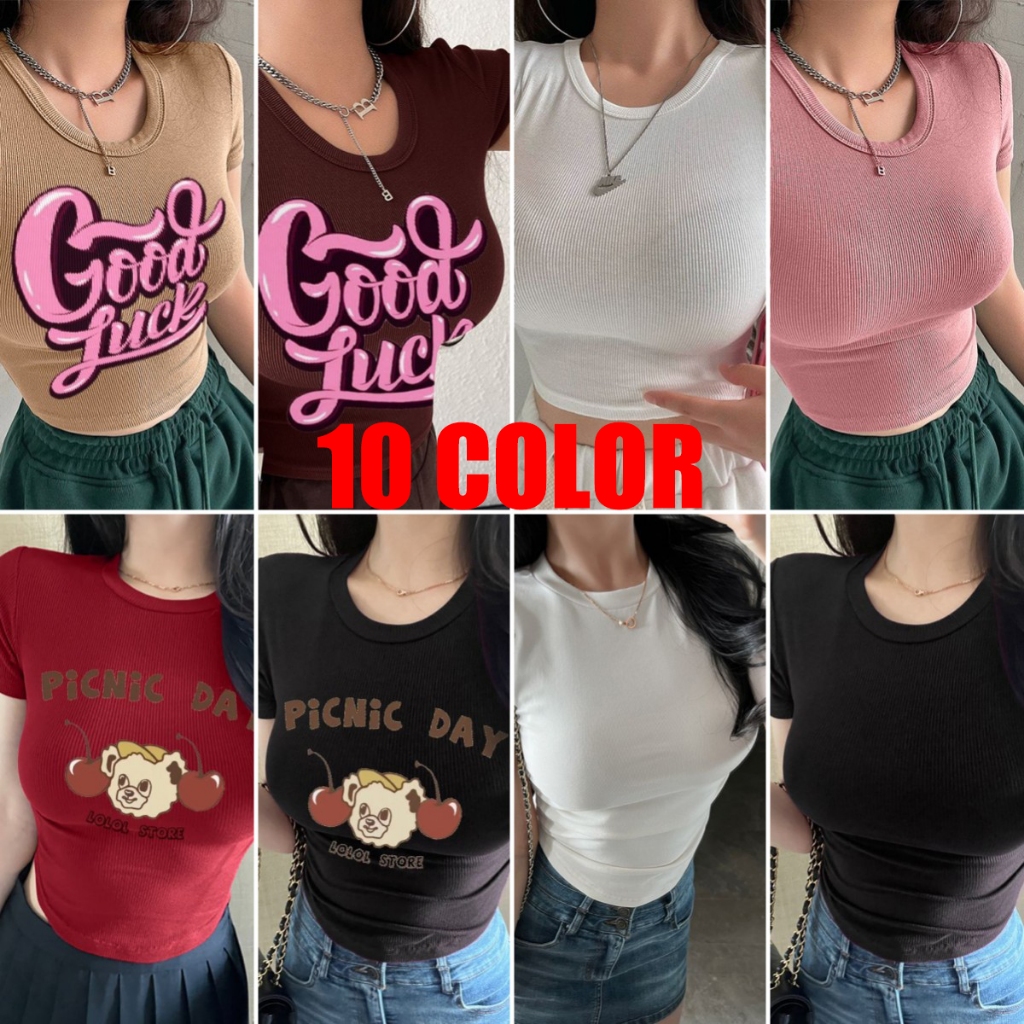 Basic Crop top Sleeve Round Neck Croptop for women | Shopee Philippines