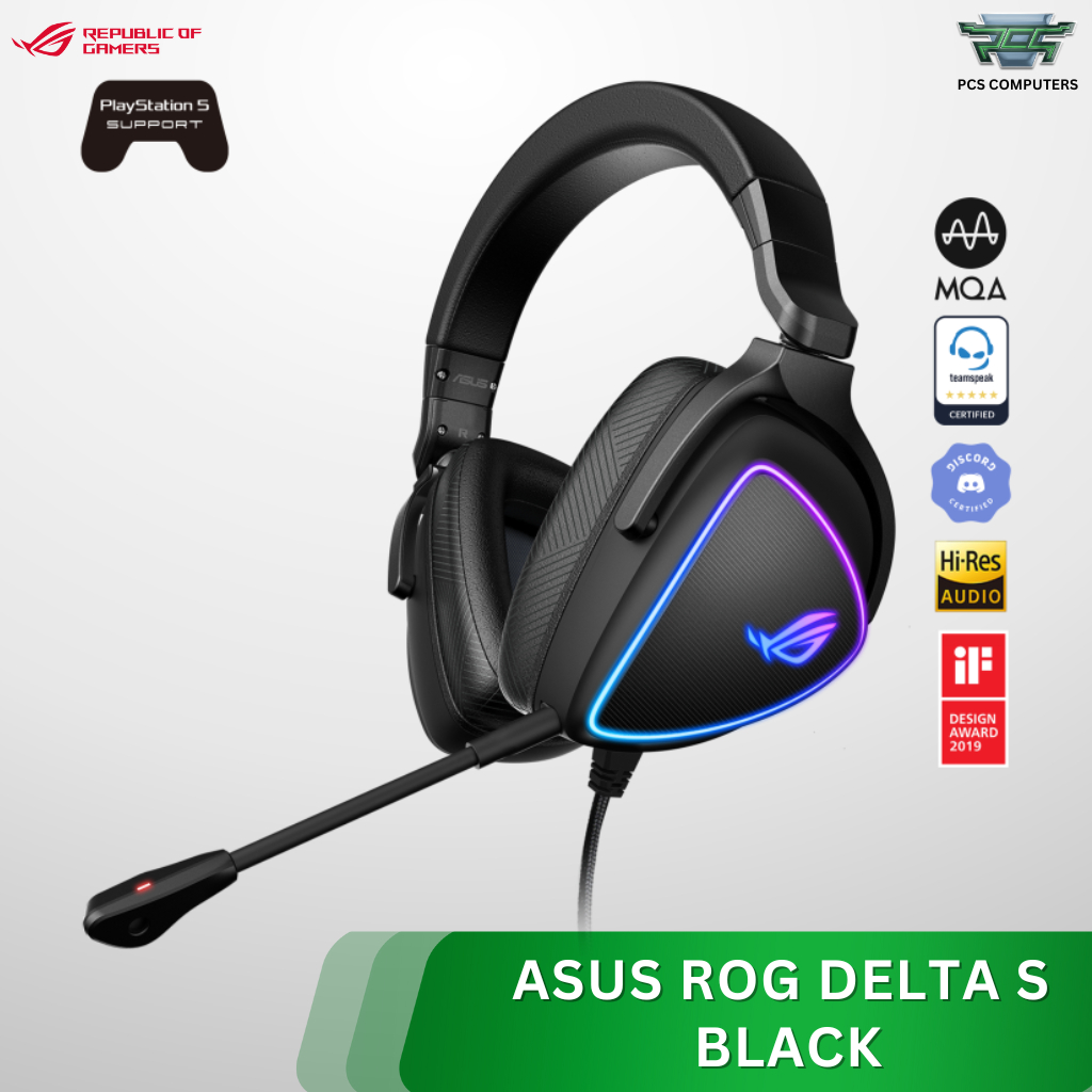 ASUS ROG Delta S Black Gaming Headset (AI noise-canceling mic, Hi-Res ...