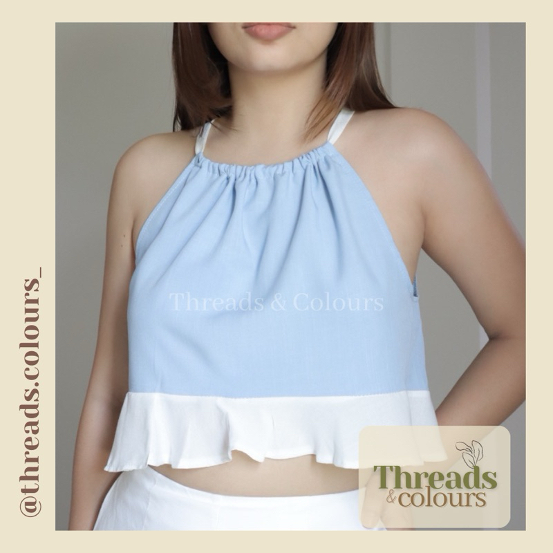 Threads & Colours | SERENE | Basic Halter adjustable Sleeveless Top | Shopee Philippines