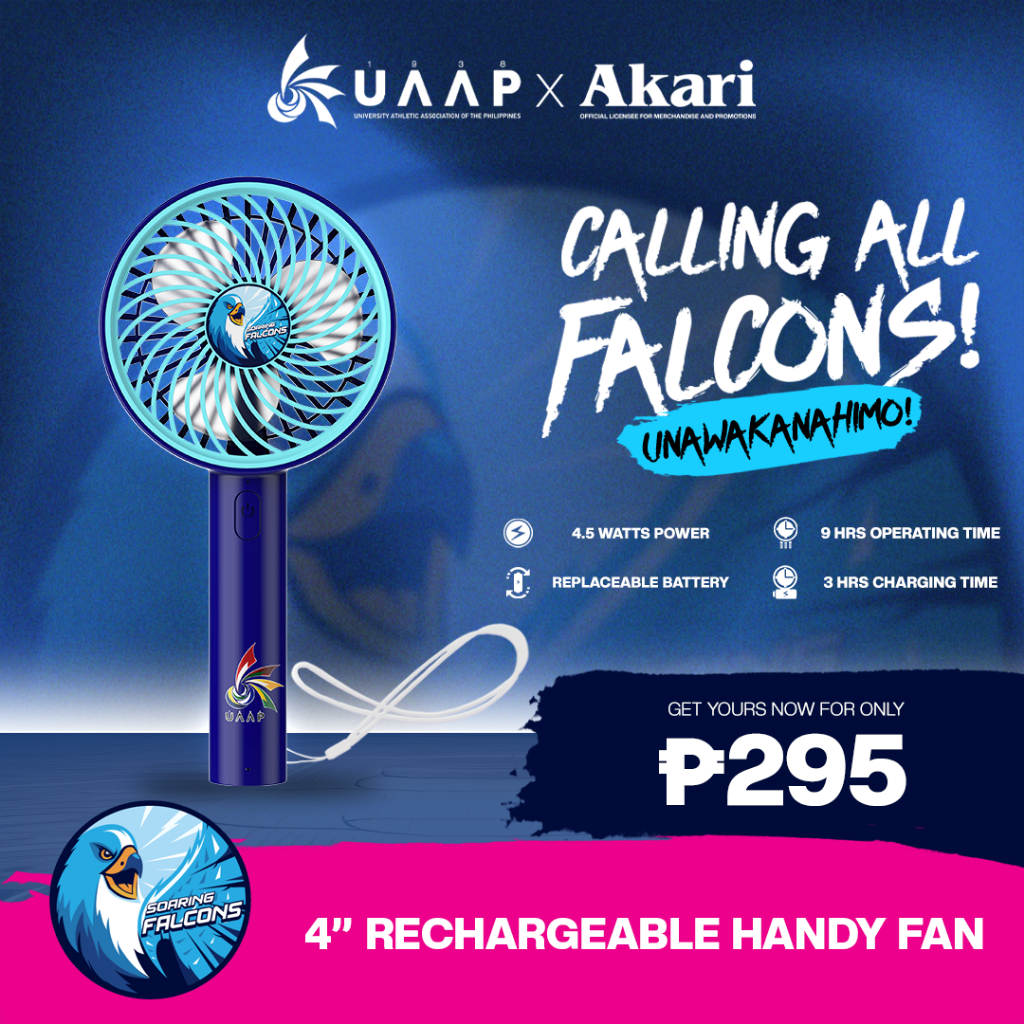 AKARI X UAAP [ ADAMSON ] 4" Rechargeable Handy Fan with Lace | Shopee ...