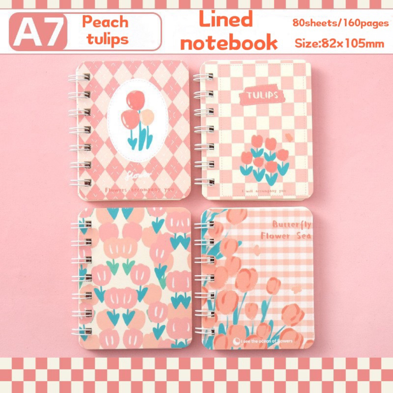 A7 Notebook Lined 1Pcs A7 Cute Mini Spiral Notebook Cartoon Diary ...