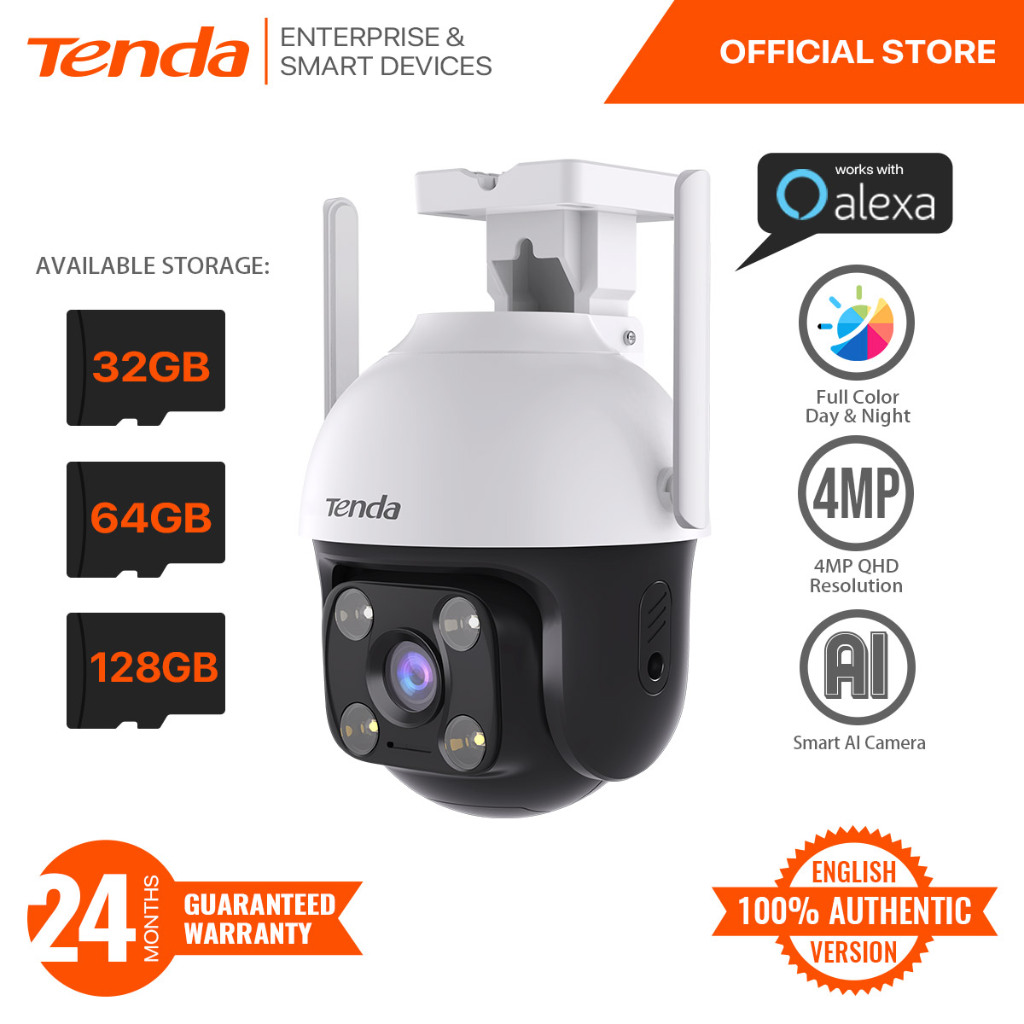 Tenda CH7 4MP QHD Outdoor Smart AI Full Color Security Wifi Camera ...