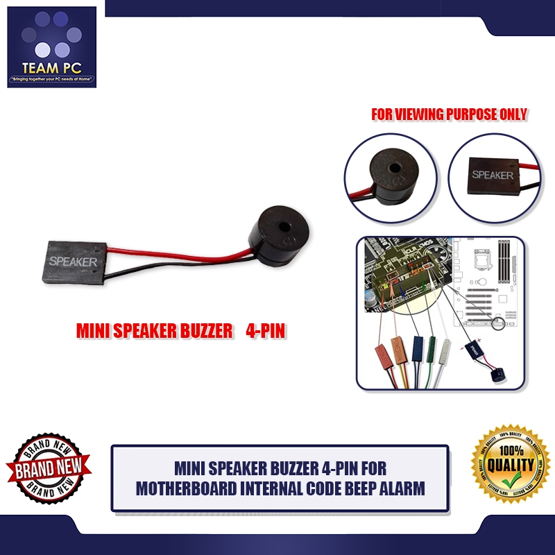 TEAM PC MINI SPEAKER BUZZER 4-PIN FOR MOTHERBOARD INTERNAL CODE BEEP ...