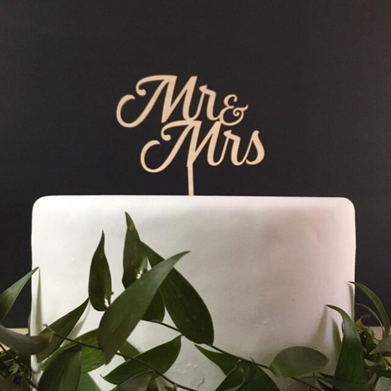 1pc Mr and Mrs Topper Wooden Topper Wood Topper Cake Decoration Wedding ...