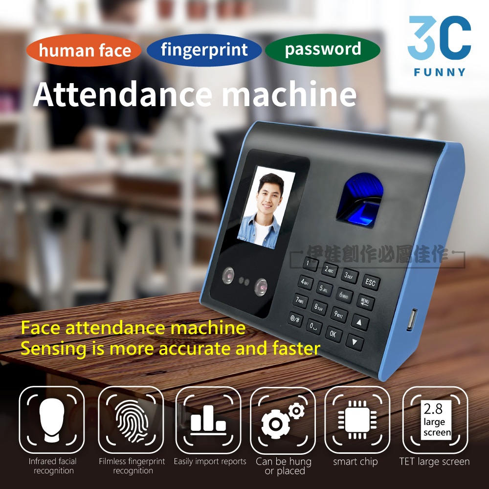 Face Recognition Attendance Biometric Fingerprint Scanner Absence Machine Time Cards | Shopee ...