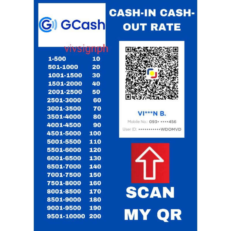 Laminated Gcash Qr Code with Rate Signages A4 Size Makapal 250mic ...