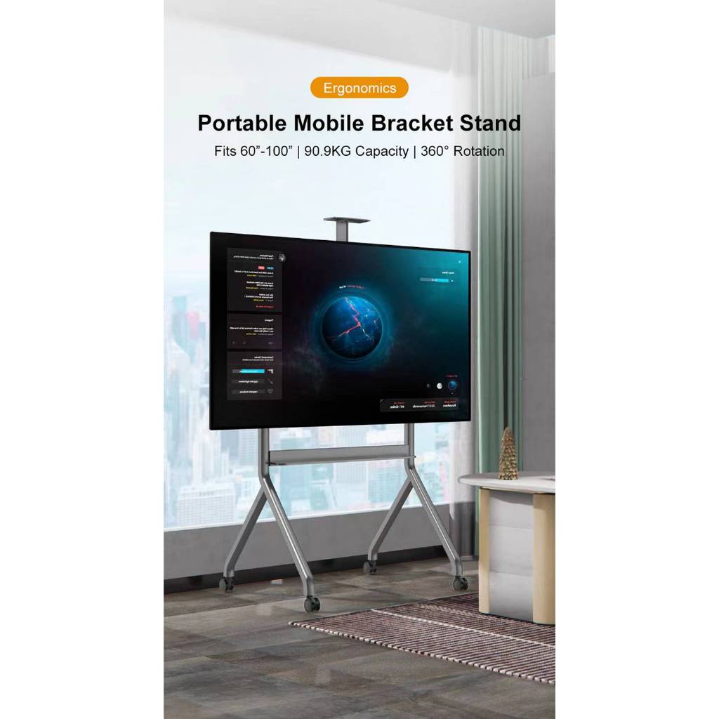 NB North Bayou P200 60" - 100" Trolley Mobile TV Stand with Camera Tray ...