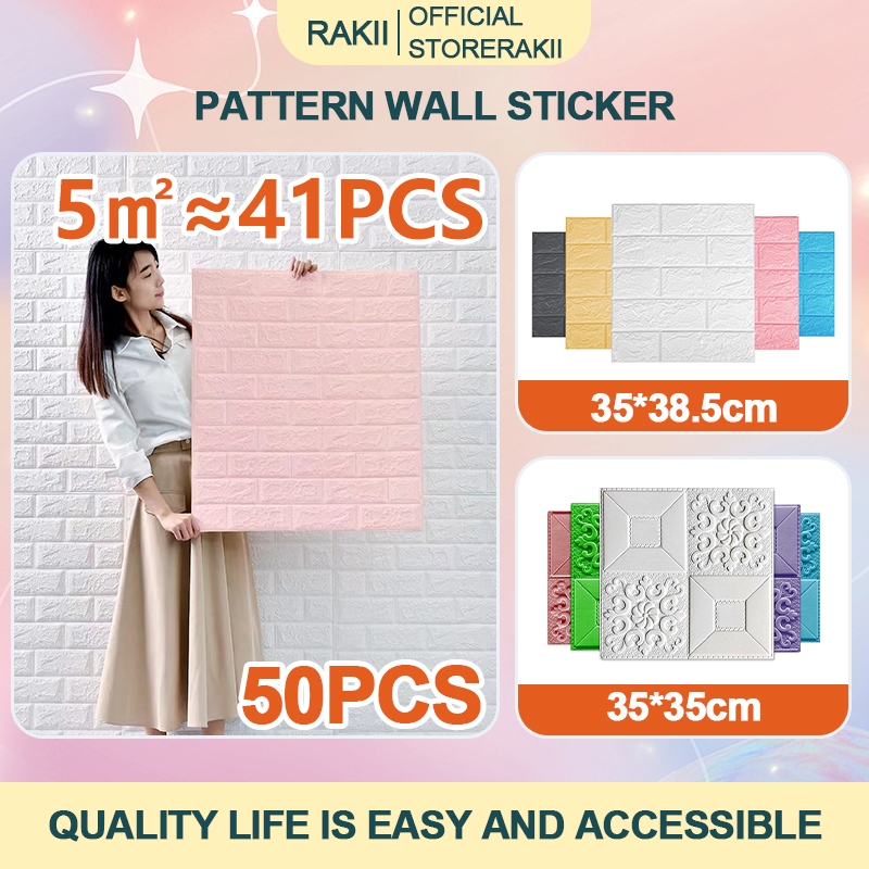 Wallpaper big size 35X35cm Wall Stickers PE Foam 3D WallPaper Brick ...